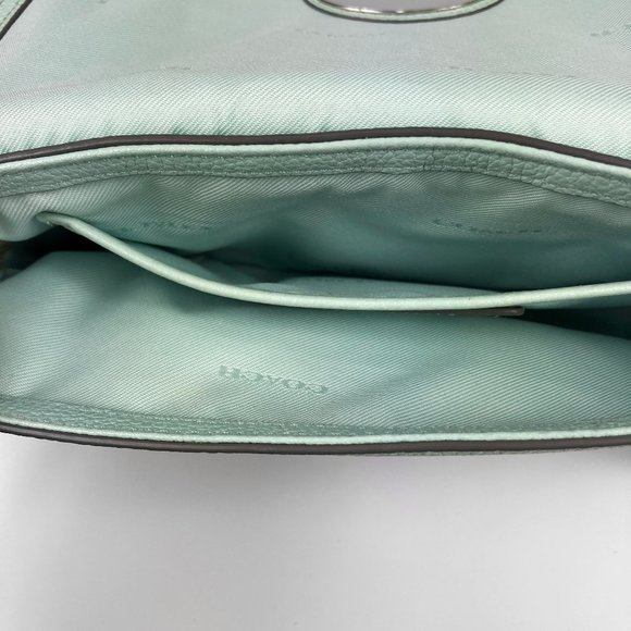 Coach | Bags | Coach Crossbody Pebble Grain Purse Seaglass Pantone 566c ...